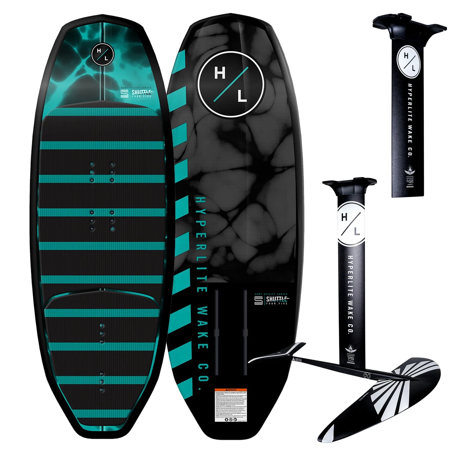 Hyperlite 4.5 Shuttle Wake Foil Board w/ Falcon Foil Kit & Training Ma
