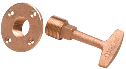 Perko Garboard Drain Plug w/T-Handle Complete Brass 0266-DP0-PLB | S2